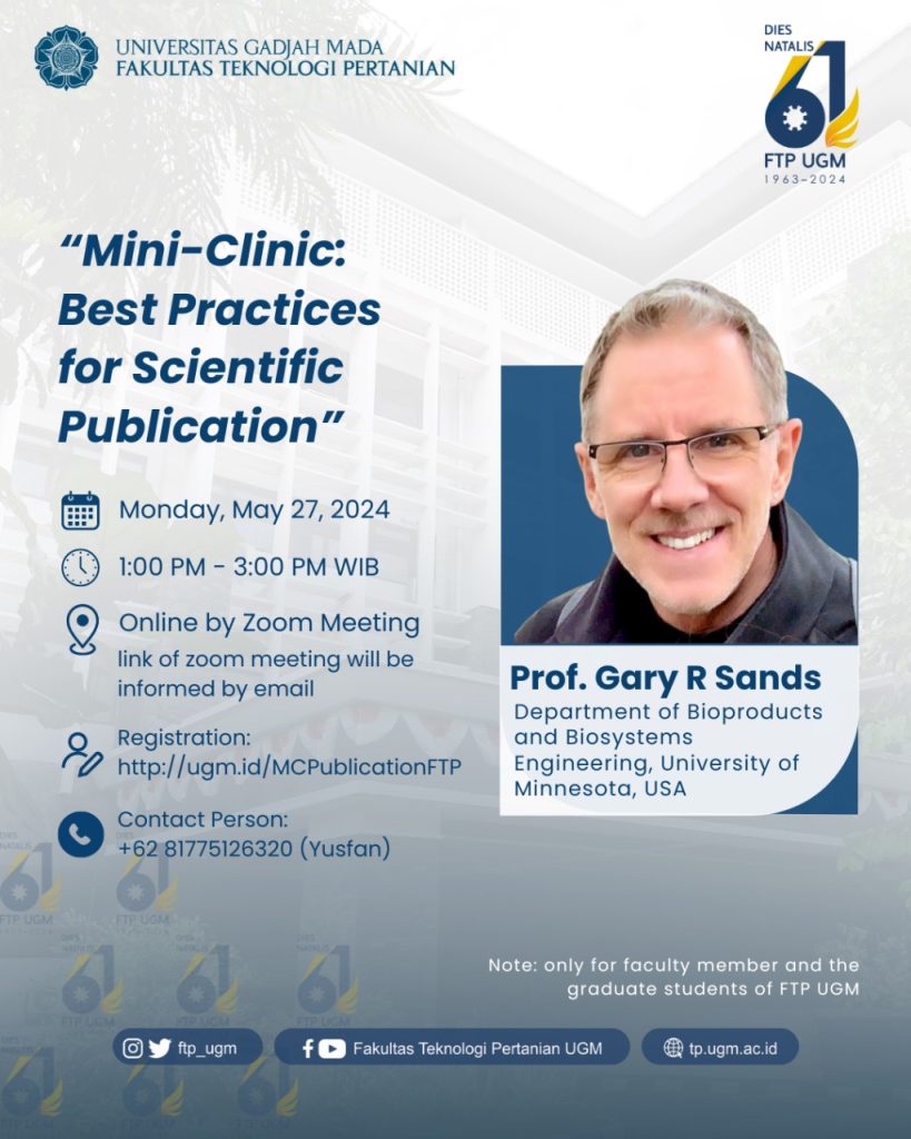 Mini-Clinic: Best Practices for Scientific Publication oleh Prof. Gary ...